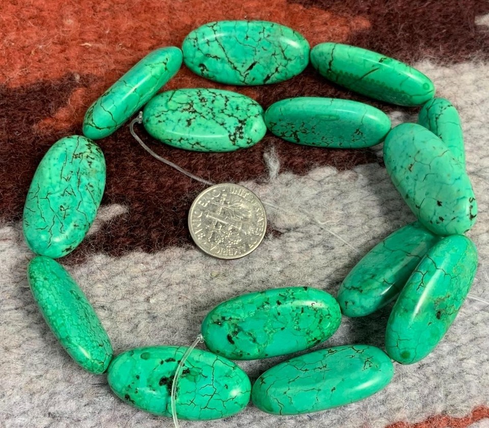 Green/ turquoise color Howlite pebble beads/14mm x 28mm(t115-w2.5) | eBay