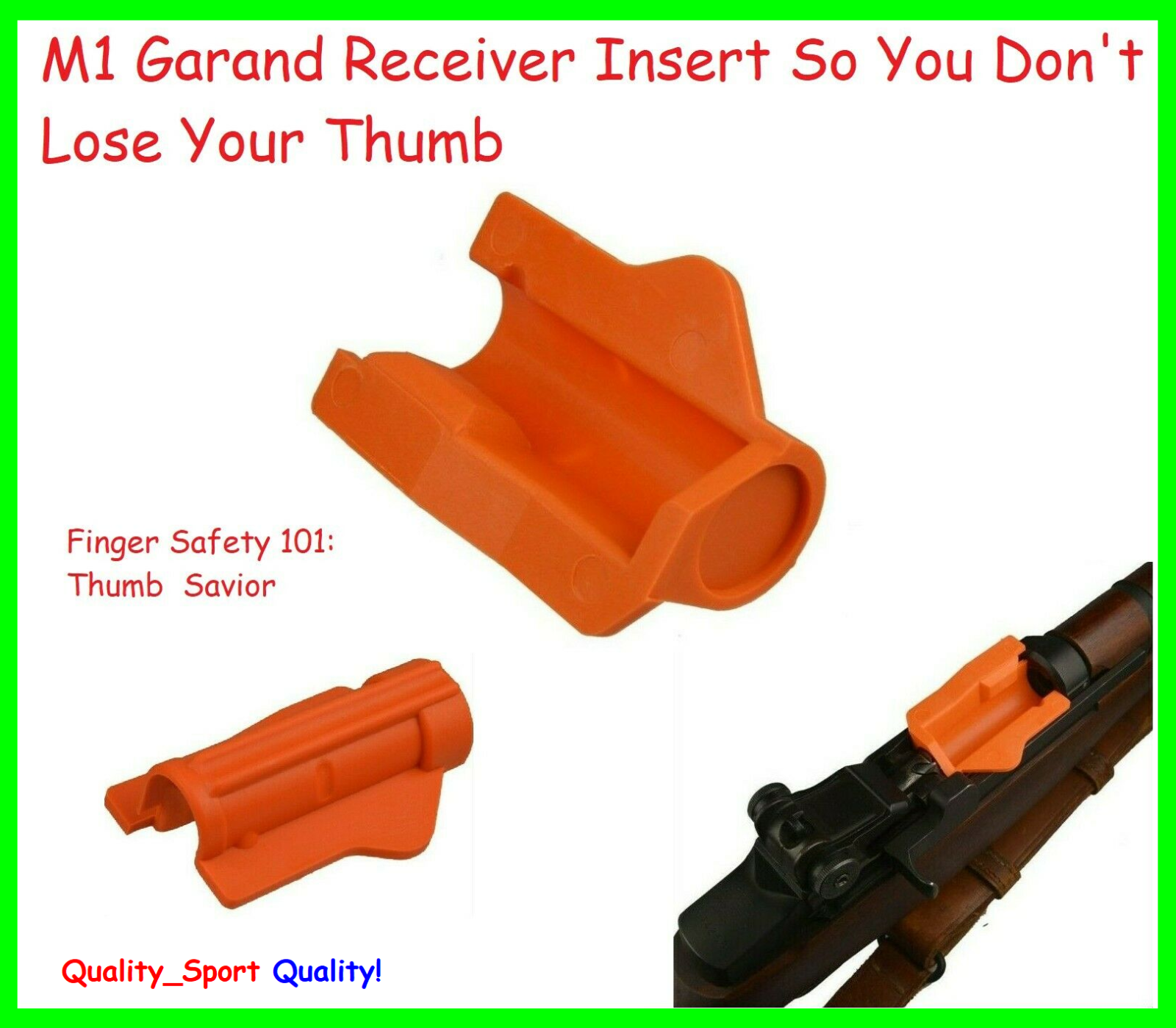 M1 Garand Receiver Insert for Maintinence/Safety So You Don't Lose your ...