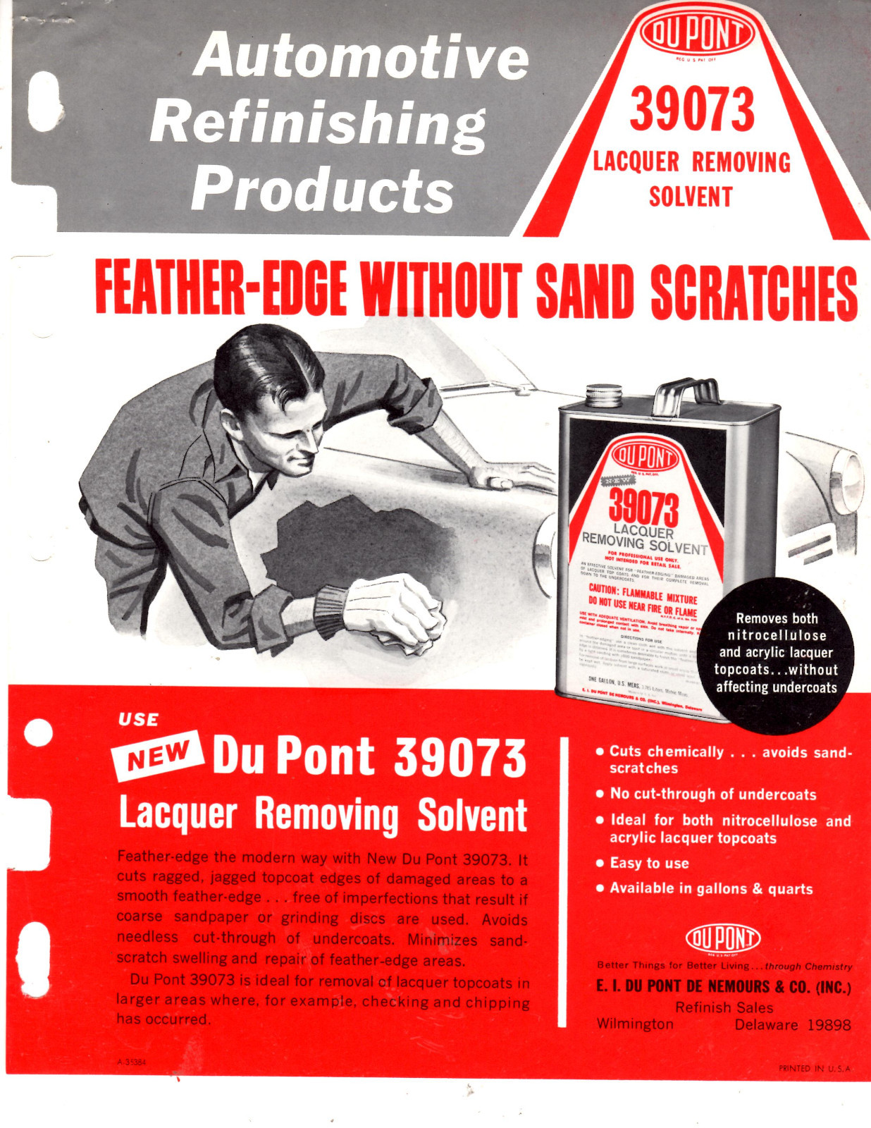 1964 DUPONT FISHEYE ELIMINATOR & LACQUER REMOVING SOLVENT BROCHURE ...