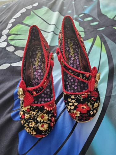 Black Red Whiskers Kitten Irregular Choice Mutiny Shoes Size 5 38 | eBay UK