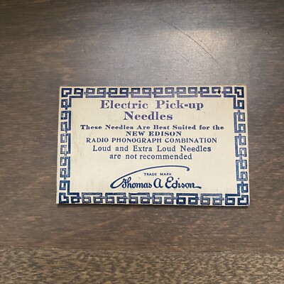 Thomas Edison Gramophone Phonograph Needle Packet Sealed With Needles ...
