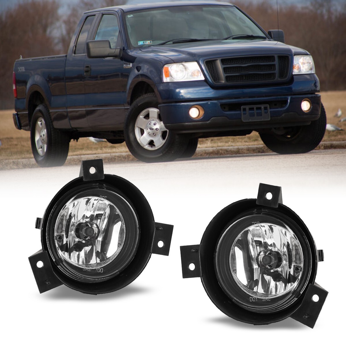 For 2001-2003 Ford Ranger Fog Lights Front Bumper Lamps Driving ...
