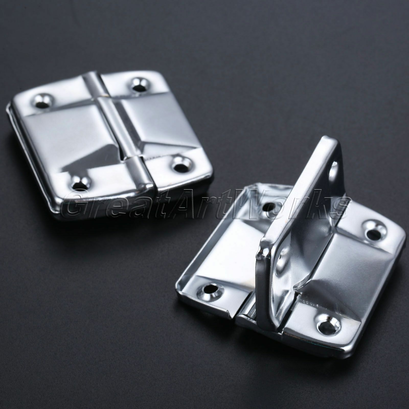 2X Flight Case Suitcase Hinge Metal Silver Tone Cabinet Toolbox Support ...