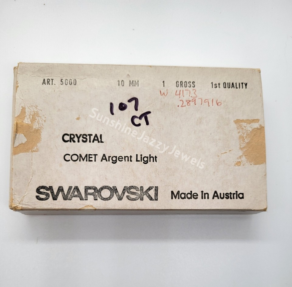 Swarovski Crystal Comet Argent Light CAL Faceted Round 5000 Beads; 10 ...