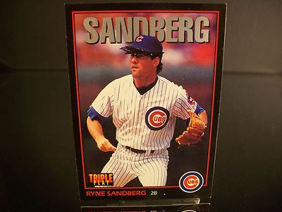 Rare Ryne Sandberg Leaf Triple Play 1993 Card #10 Chicago Cubs MLB ...