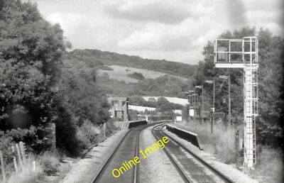 Photo Railway View from cab arriving Gomshall Station Redhill direction ...