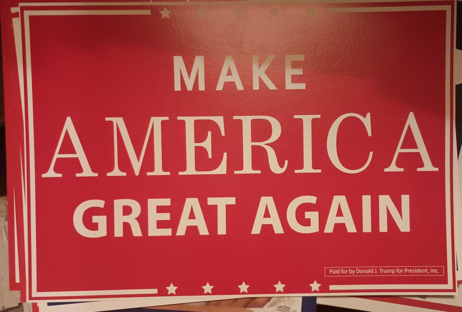 DONALD TRUMP MAGA 2016 Official Campaign Placard/Rally Sign Rare Sign ...