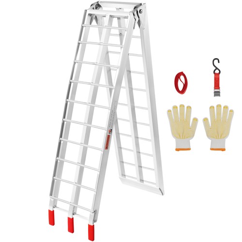 VEVOR Aluminum Ramp 750 LBS Foldable Loading Ramp for Pickup Trucks Bed ...