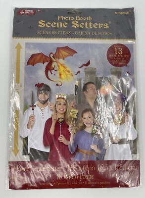 Amscan Medieval Photo Booth Scene Setters 32.5 X 65 Size w/ 13 ...