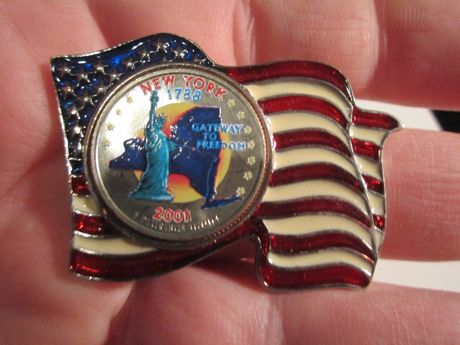AMERICAN FLAG LAPEL PIN PLEDGE OF ALLEGIANCE WRITTEN ON BACK - BBA-23A ...