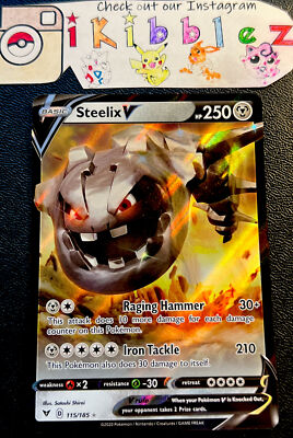 Steelix V 115/185 NM Ultra Rare Full Art Pokémon Card. Free Tracked ...