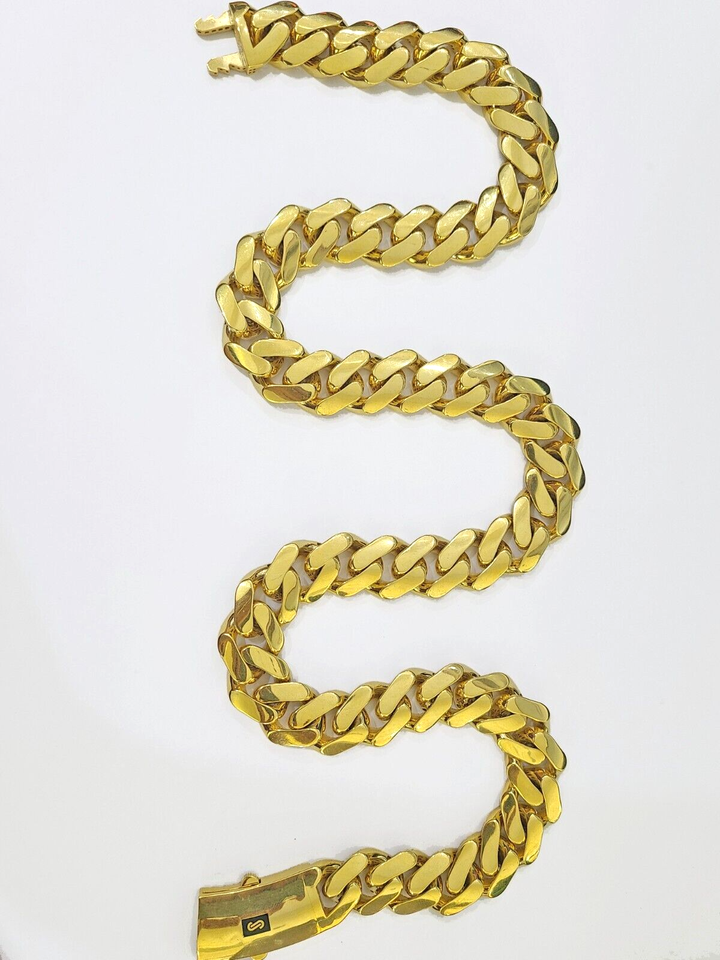 10k Gold Men Royal Monaco Link Chain 26inch 17mm Gold THICK 10kt Real ...