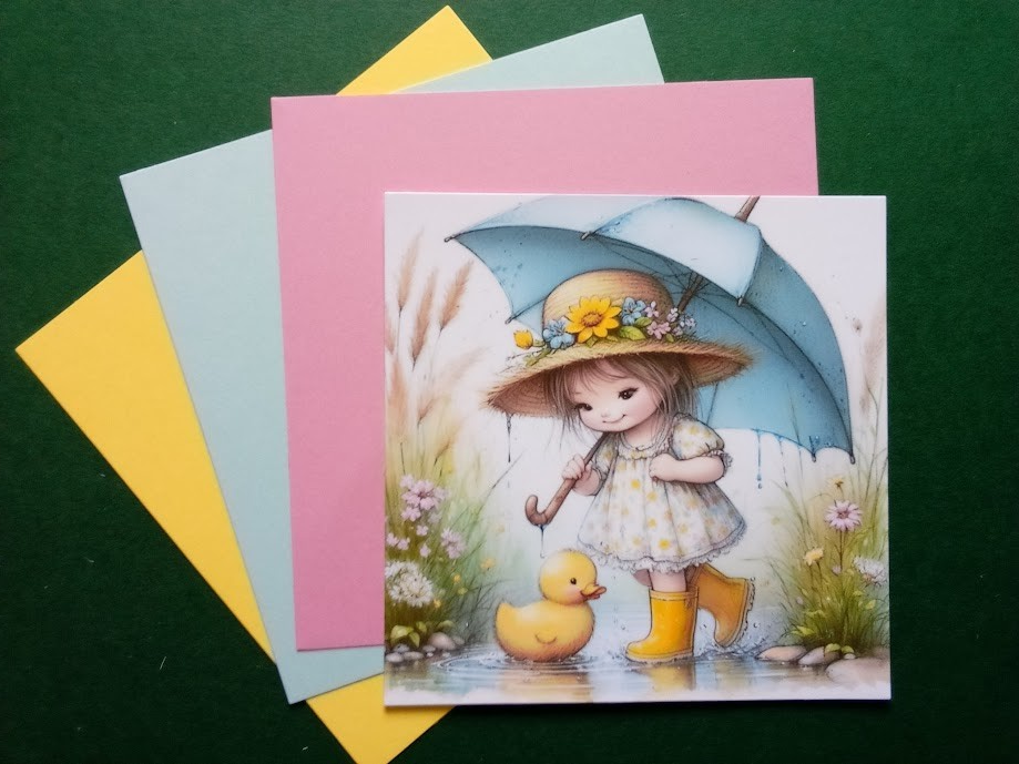 3 BASE CARD MAKING TOPPER 3 X BACKING DIECUT CUTE EASTER GIRL ...