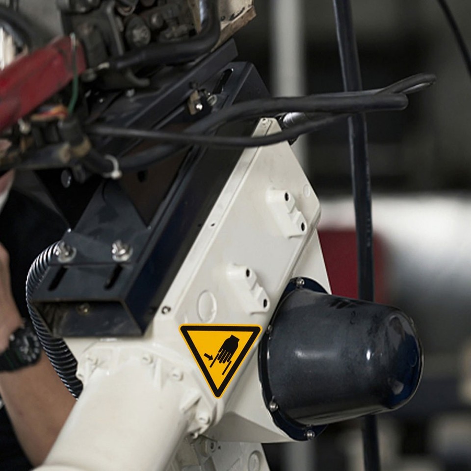 8 PCS Warning Label Sticker Caution Hand Crushing Device Stickers ...