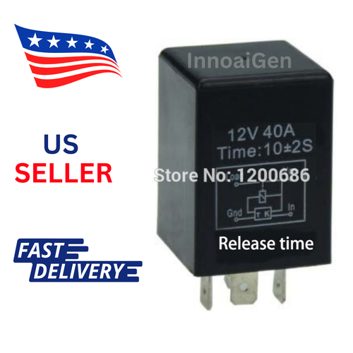 Auto Time Delay Relay 12V Automotive 10 Second Times Delay Relay 30A ...
