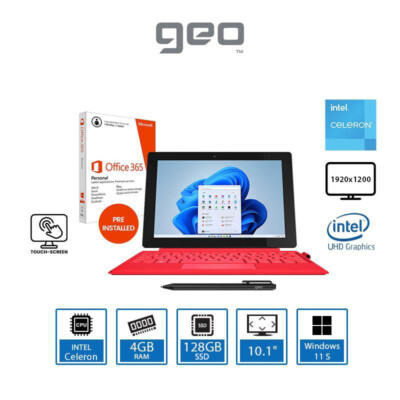 Geo GeoPad 110 Laptop Intel Celeron N4020 4GB RAM 128GB SSD 10.1 inch ...