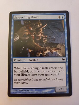 MTG Magic The Gathering Card Screeching Skaab Creature Zombie Blue Dark ...