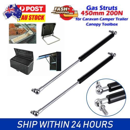 1 Pair Gas Struts 450mm (8mm Shaft) for Caravan Camper Trailer Canopy ...