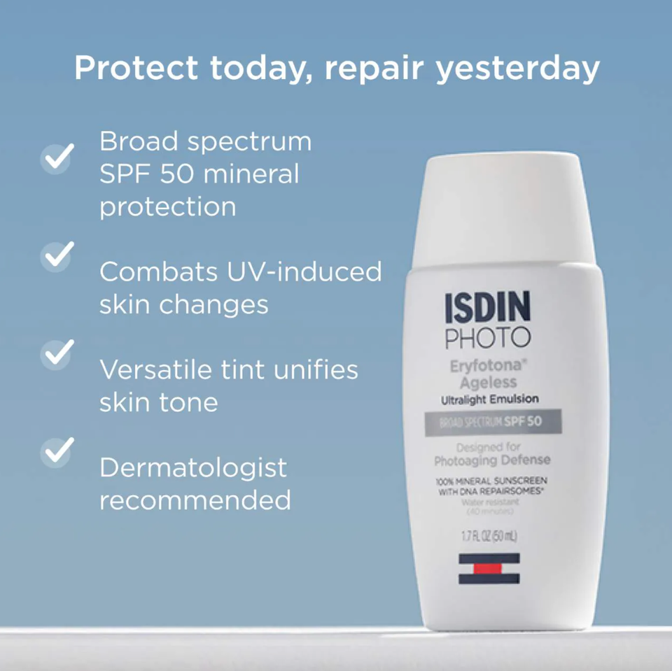 ISDIN Eryfotona Ageless Ultralight Tinted Mineral Sunscreen SPF 50 ...