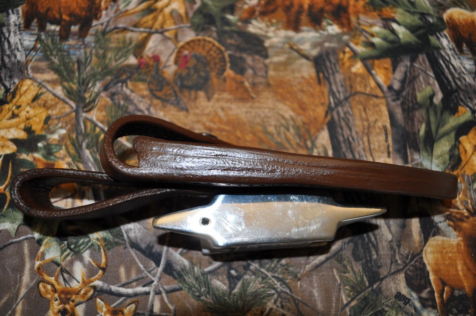 Custom Handmade Sheath for Buck 119, Ostrich Leg Hide inlay (Sheath ...