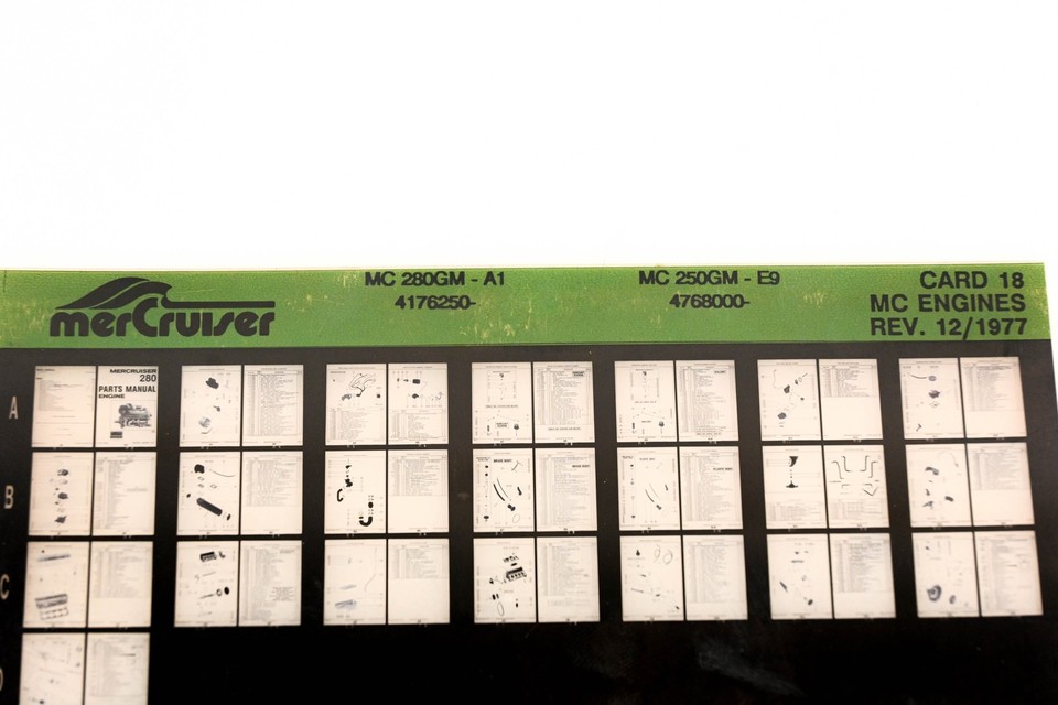 MC Engines 280GM-A1, 250GM-E9, 4176250-, 4768000 Card 18 Microfiche | eBay
