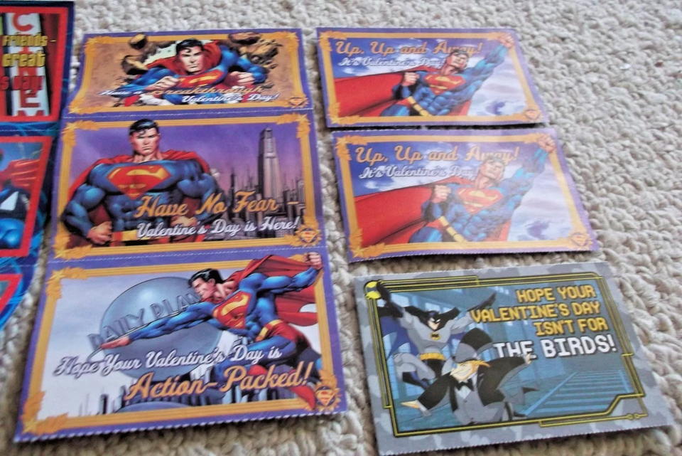 Valentine Cards Spiderman Superman Batman 12 Cards NEW by Papermagic | eBay