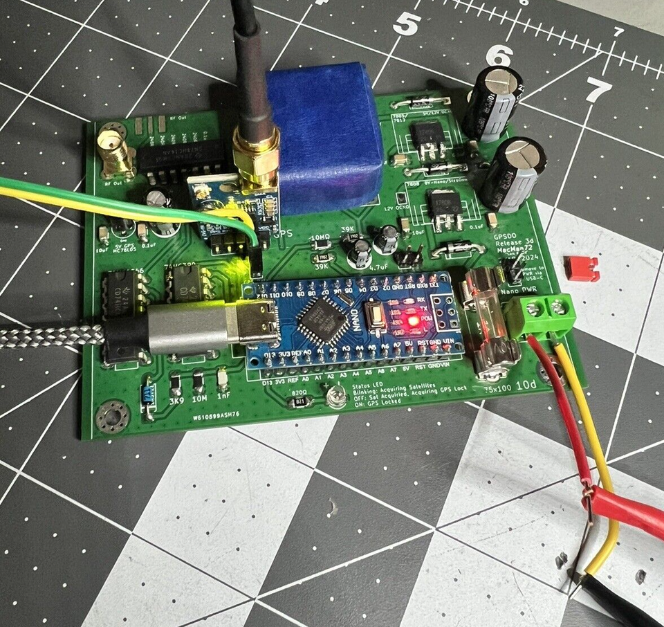 GPSDO Board: Arduino Based, Neo-M8N Controlled, CTI OSC5A2B02 75x100mm ...