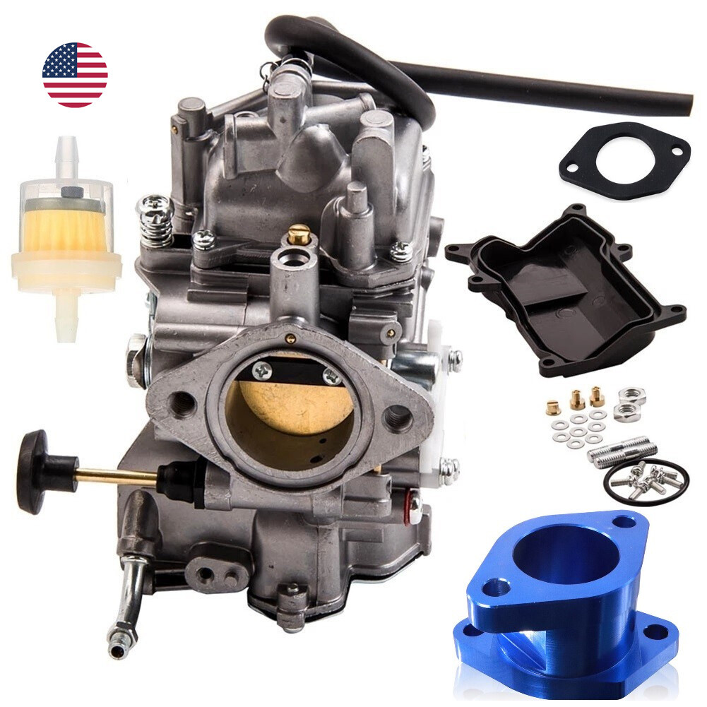 Carburetor + Blue Intake Manifold For Yamaha Wolverine 350 YFM350FX 4x4 ...