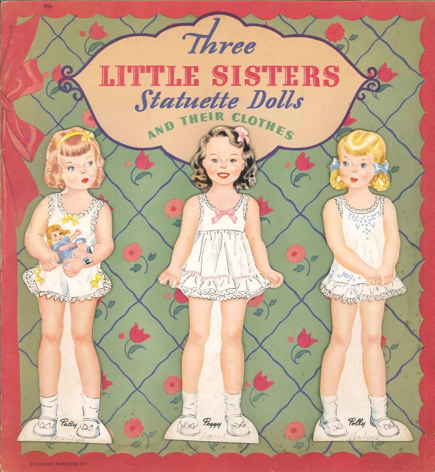 VINTGE 1945 THREE SISTERS PAPER DOLL ~CUTE LASR REPRO~ORG SZ UNCUT~LOW ...