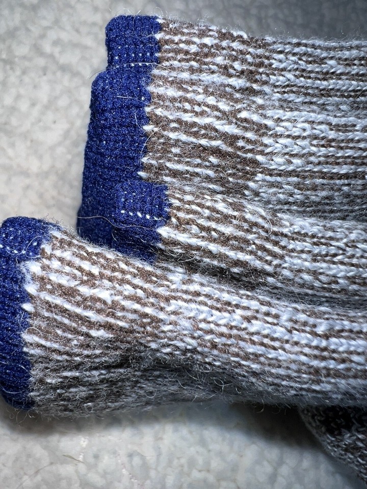 2 Pair Brown Blue Cuff Wolverine Merino Wool Hunting Socks Men Large ...