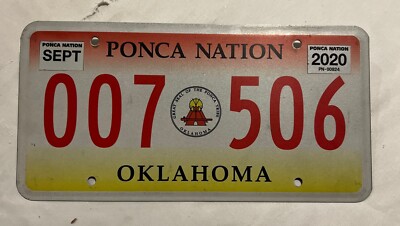 LICENSE PLATES OKLAHOMA NATIVE PONCA NATION 007 506 2020 | eBay