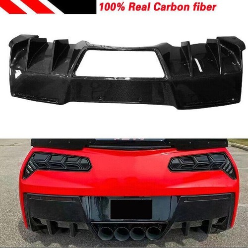FOR CHEVROLET CORVETTE C7 CARBON FIBER REAR BUMPER DIFFUSER SPLITTER ...