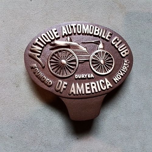 Solid Brass 4" Car Badge ANTIQUE AUTO CLUB of AMERICA Founded Nov. 1935 ...