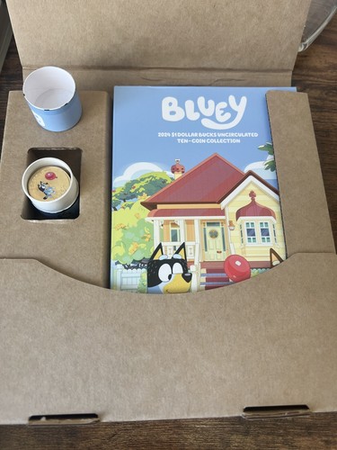 2024 Bluey 10-Coin Tube Folder Set UNC w/ Limited Edition Coloured Coin ...