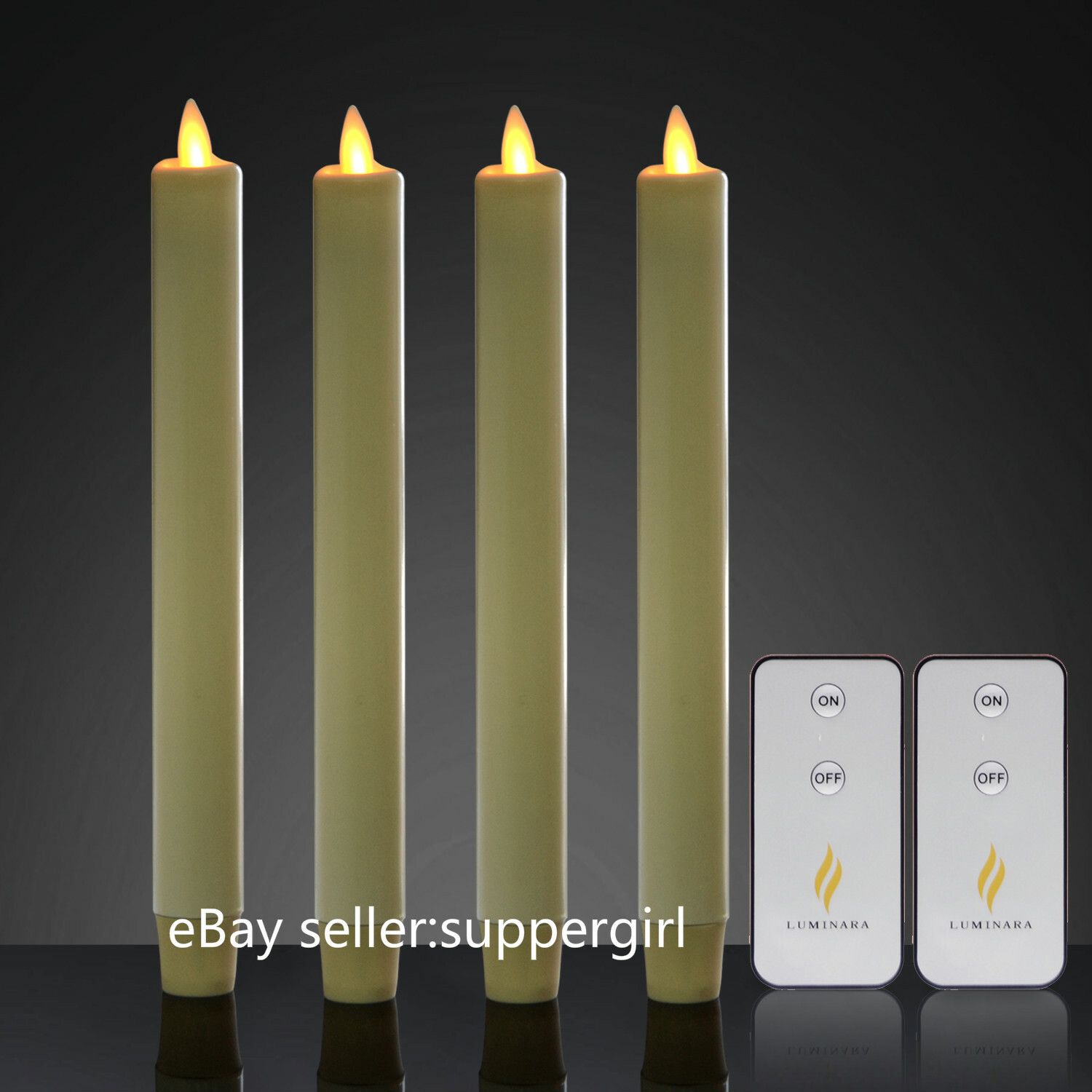 Luminara Flameless Flicker Taper Candles Battery Operated Led Windows ...