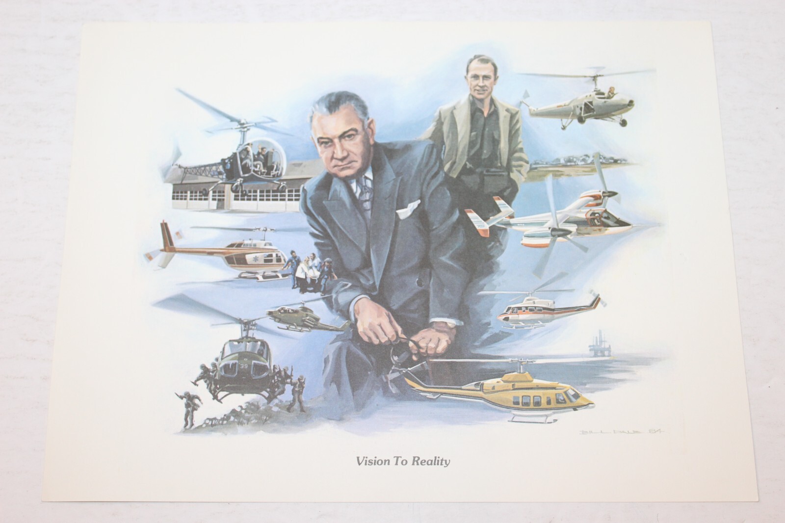 Vision to Reality Bill Dale Bell Helicopter Ltd Print 1984 12"x9 ...