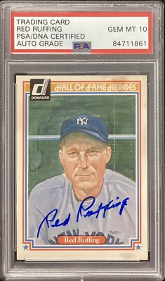 Red Ruffing Signed 1983 Donruss #31 Card Key To Set NYY HOF PSA/DNA ...