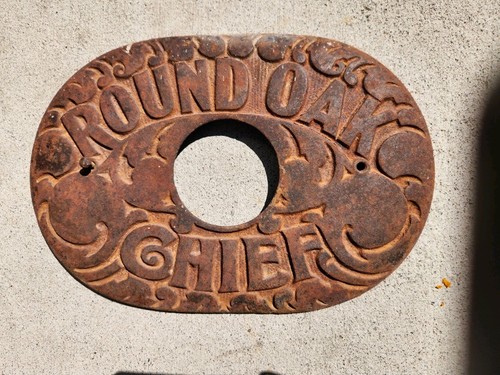 Antique cast iron "ROUND OAK CHIEF" STOVE | eBay
