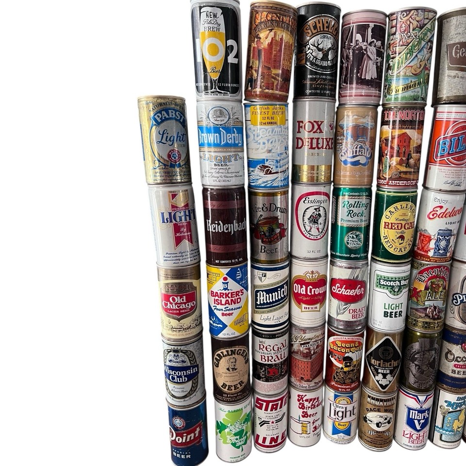 Vintage Pull Tab Half Quart 16 Oz BEER Cans Variety Lot Of 57 ...