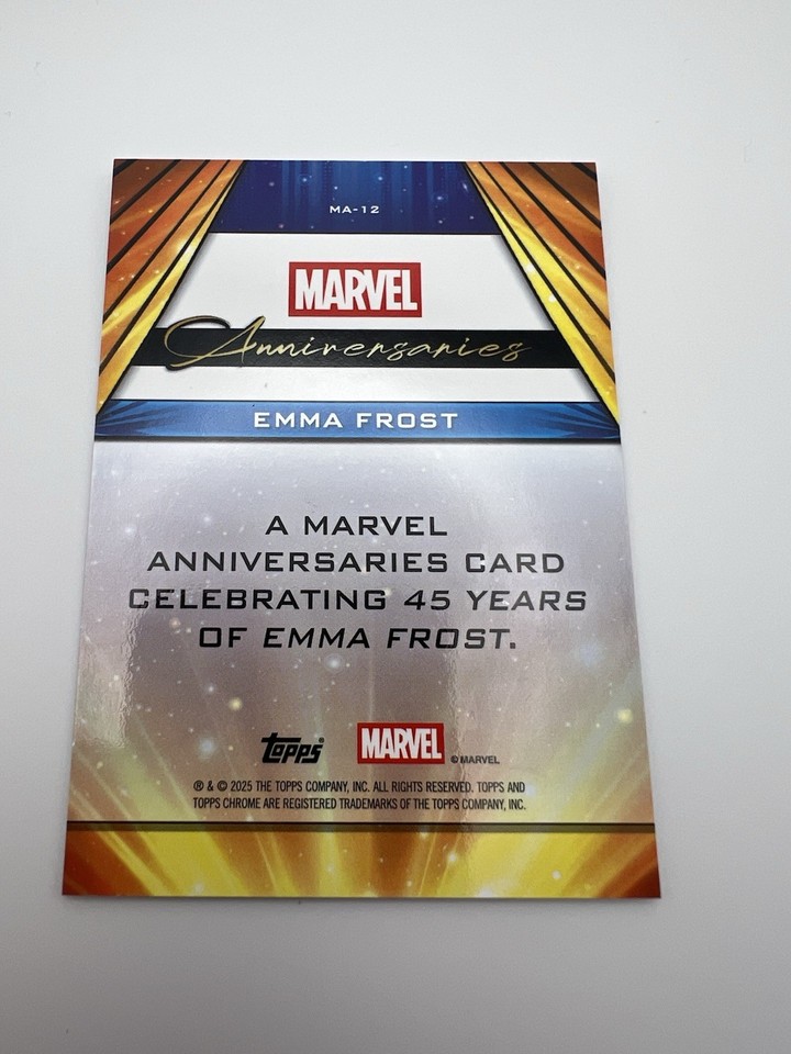 Emma Frost 2025 Topps Chrome MARVEL Anniversaries 45th #MA-12 Refractor ...