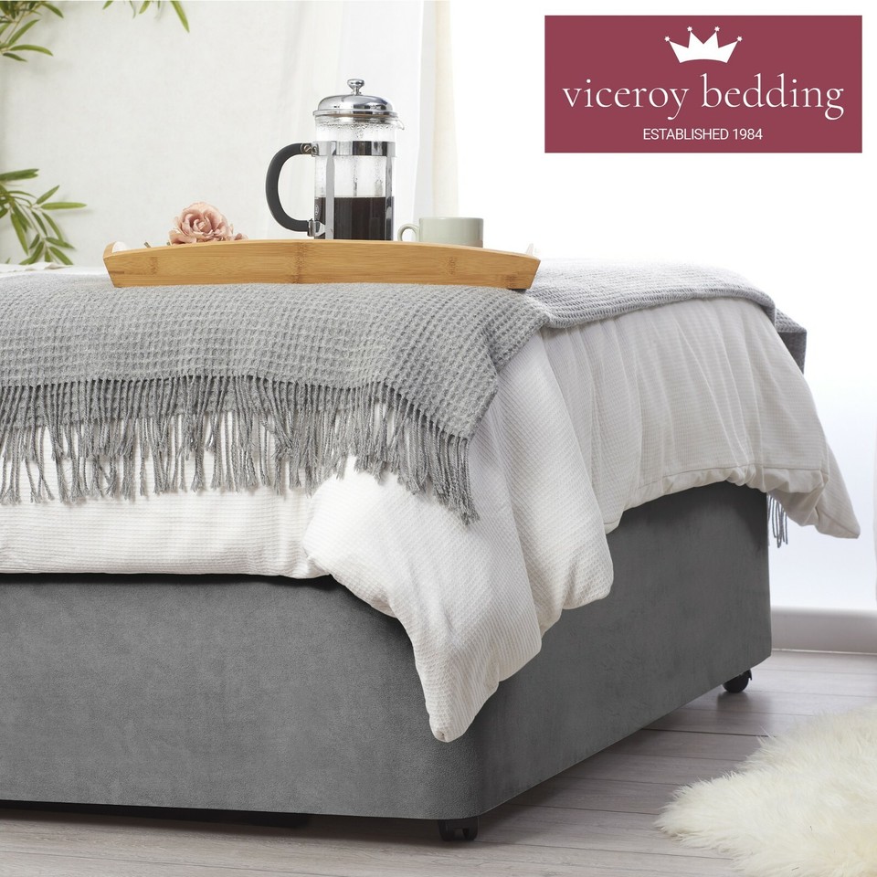 Luxury FAUX SUEDE Divan Bed Base WRAP Frame Cover Valance Elasticated ...