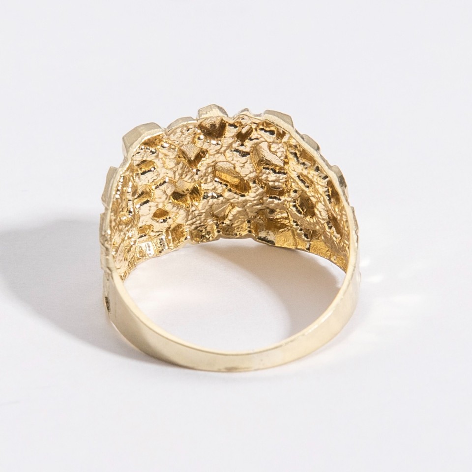 SOLID 14K Gold Large Square Nugget Ring Yellow White Rose Gold | eBay