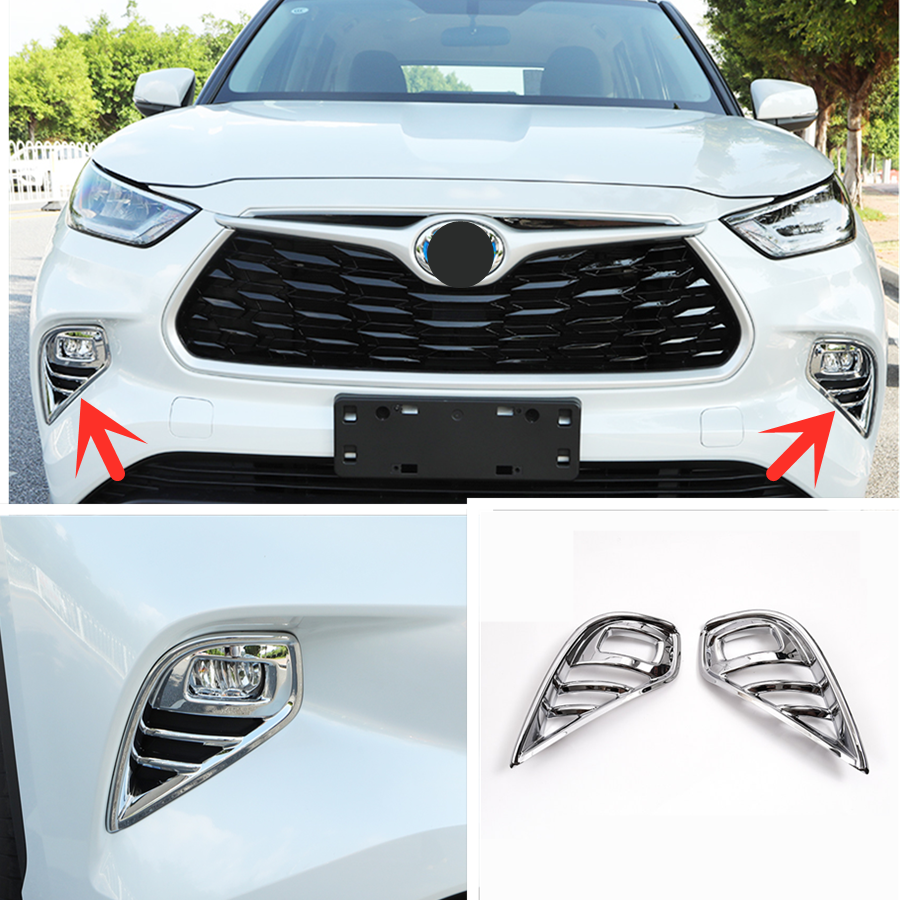 2p For 2020-2024 Toyota Highlander Front Bumper Fog Light Lamp Cover ...