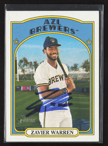 Zavier Warren Signed Autographed 2021 Topps Heritage Card #6 Milwaukee ...