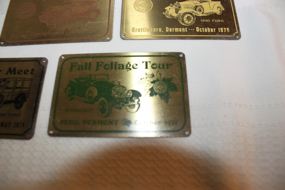 Fall Foliage Auto Car Meet Club Brass Plate Plaque 8 plates pieces | eBay