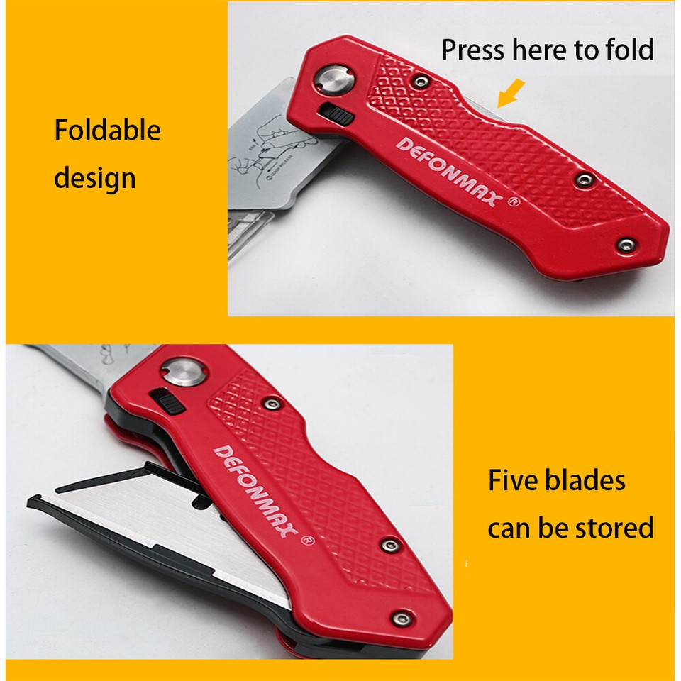 Folding Utility Knife Heavy Duty Quick-change Box Cutter Blade Storage ...