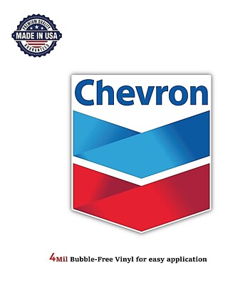 CHEVRON RACING MOTOR OIL VINYL DECAL STICKER CAR BUMPER 4MIL BUBBLE ...
