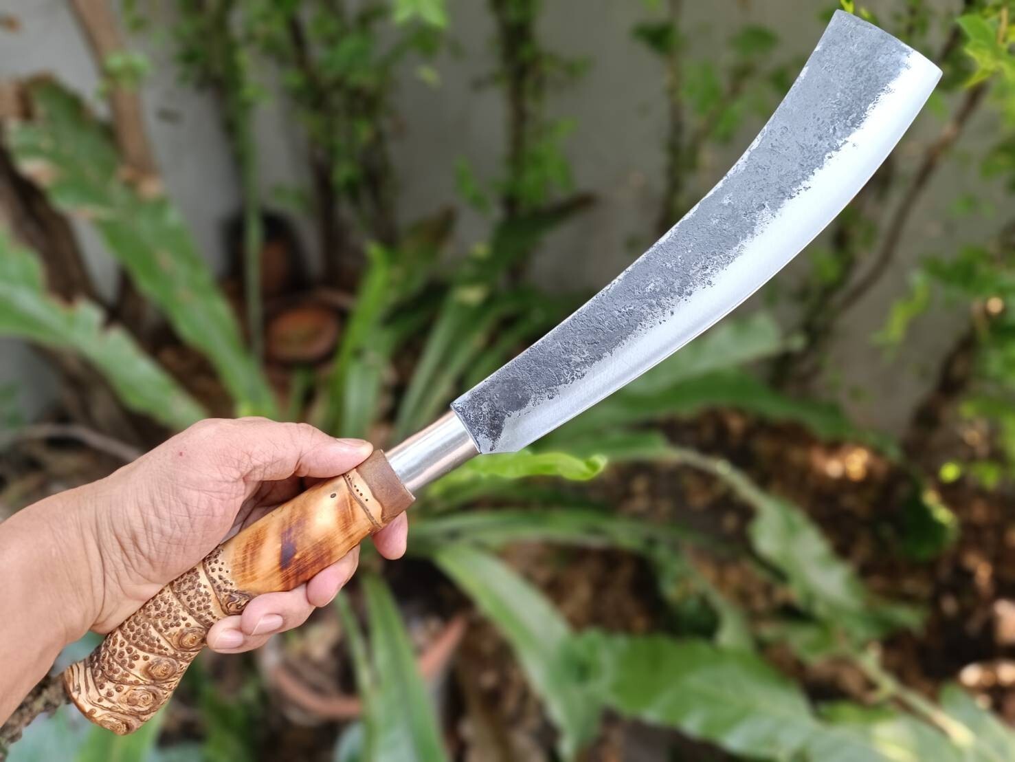 Handmade Parang Rambo machete camping knife 11.4” forged blade, Bamboo ...