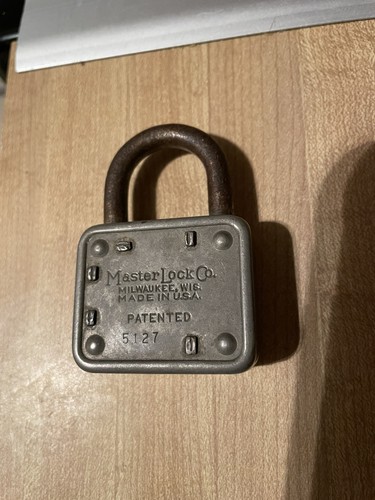 Vintage MASTER LOCK COMPANY No.77 LION Working w. Keys #5127 Patented ...