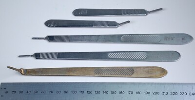 5x Surgical Knife Scalpel Handle #3 #3L Stainless Steel 4¾" 8¼ ...